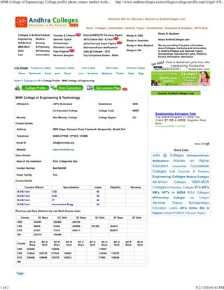 Mnr College Of Engineering & Technology | PDF