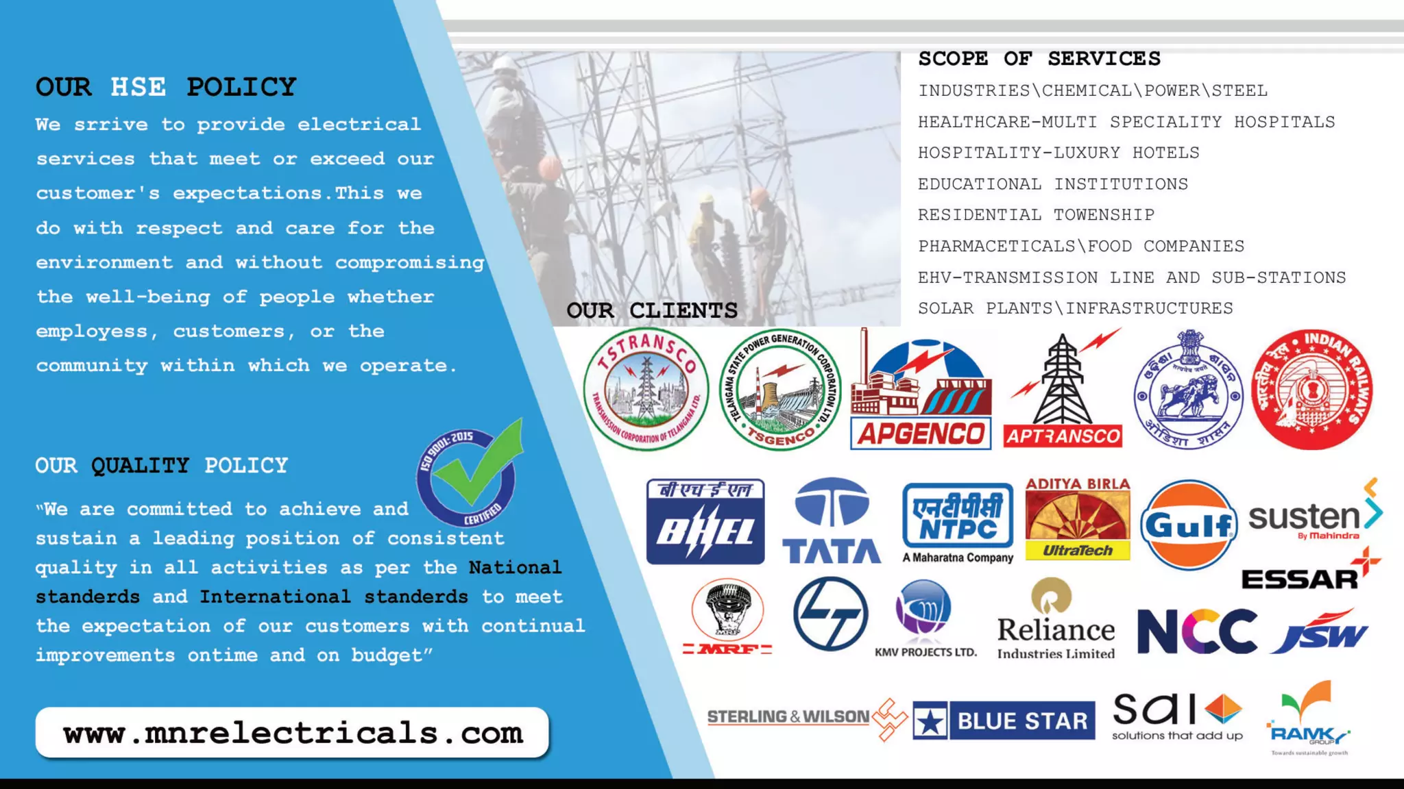 Mnr company profile erection | PPT