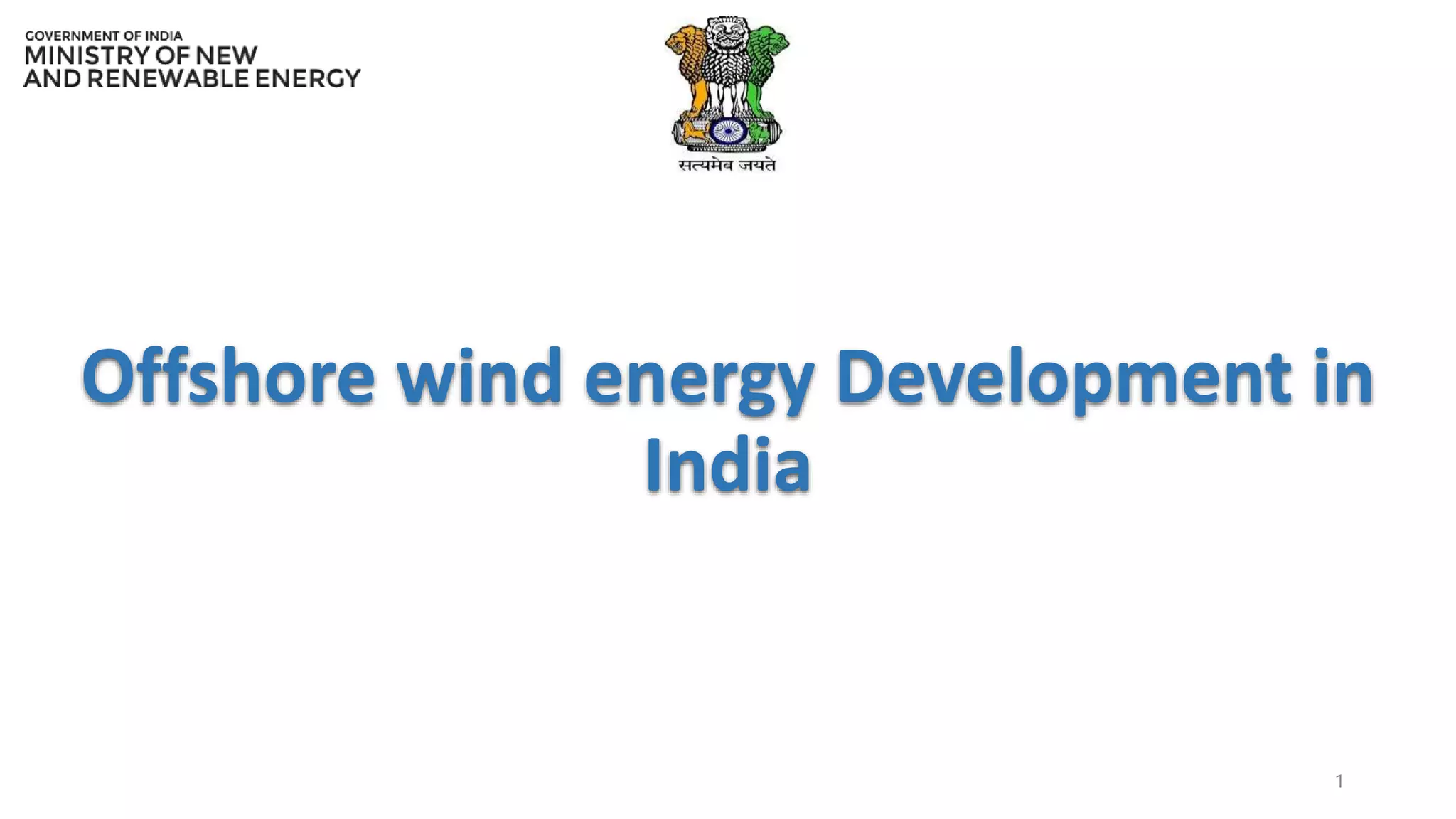 Offshore wind energy Development in India, MNRE, Government of India | PPTX