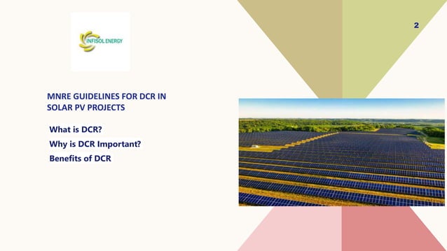 MNRE Guidelines For DCR In Solar PV Projects.pptx