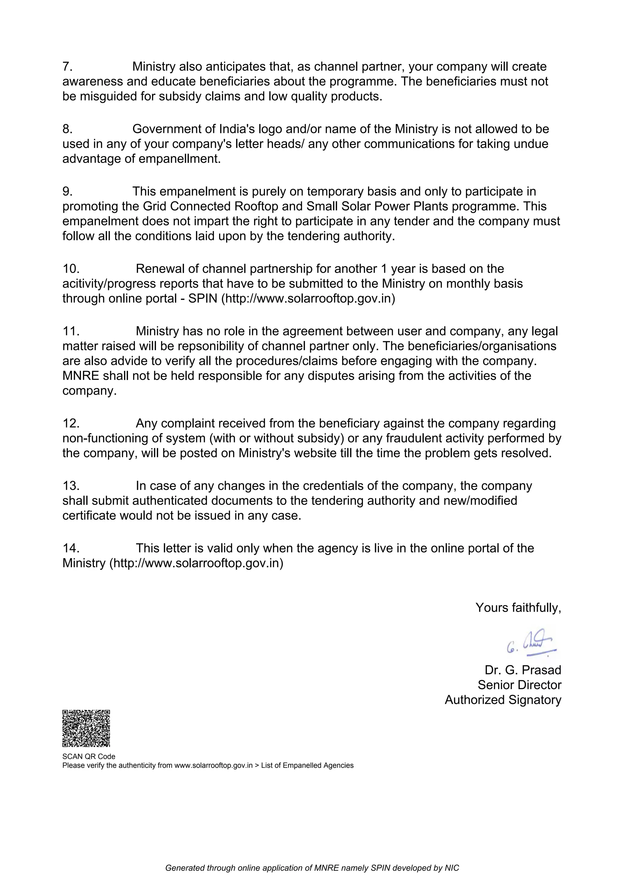 MNRE on-grid approval latter - 9998931555 | PDF