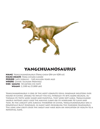 Dinosaurs Unearthed Bios | PDF | Large Animals | Pets