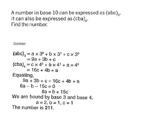 Maths Olympiad - Bases other than Ten | PPT