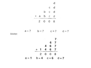 Mo cryptarithm | PPT