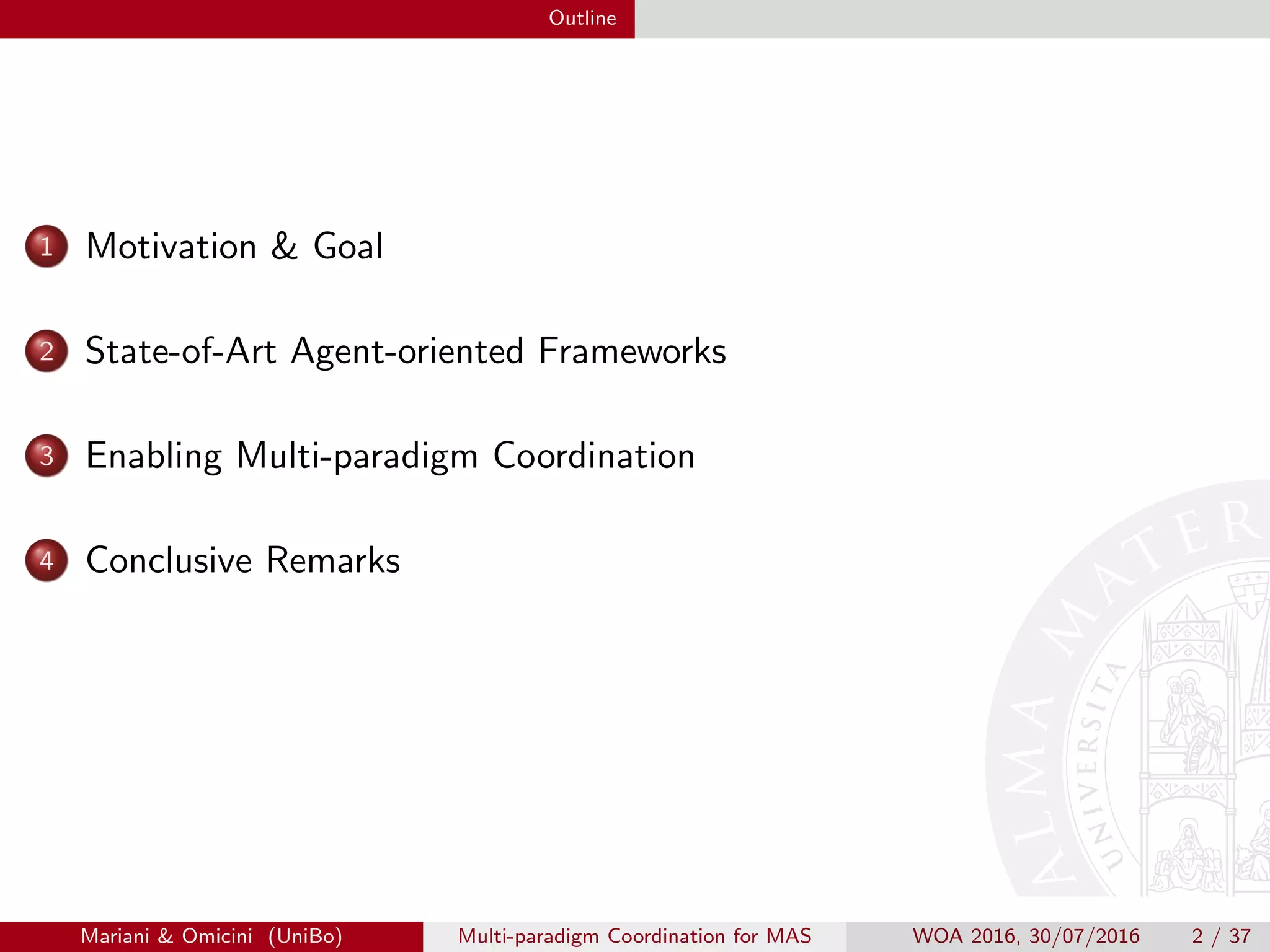 Multi-paradigm Coordination for MAS | PPT