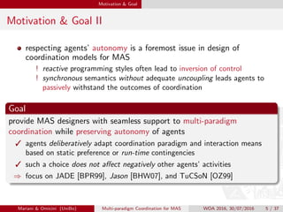 Multi-paradigm Coordination for MAS | PPT