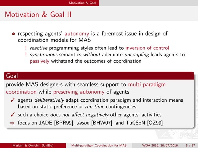 Multi-paradigm Coordination for MAS | PPT