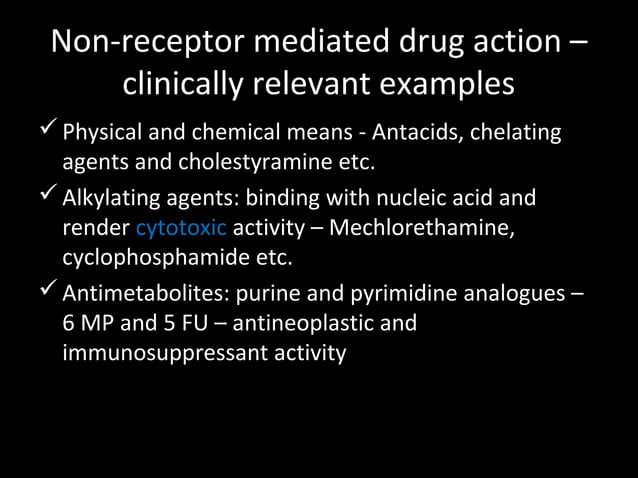 mechanism of action of drugs | PPT | Biological Sciences | Science