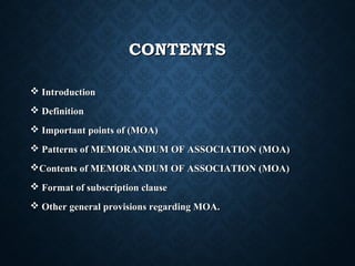 Memorandum of Association | PPT