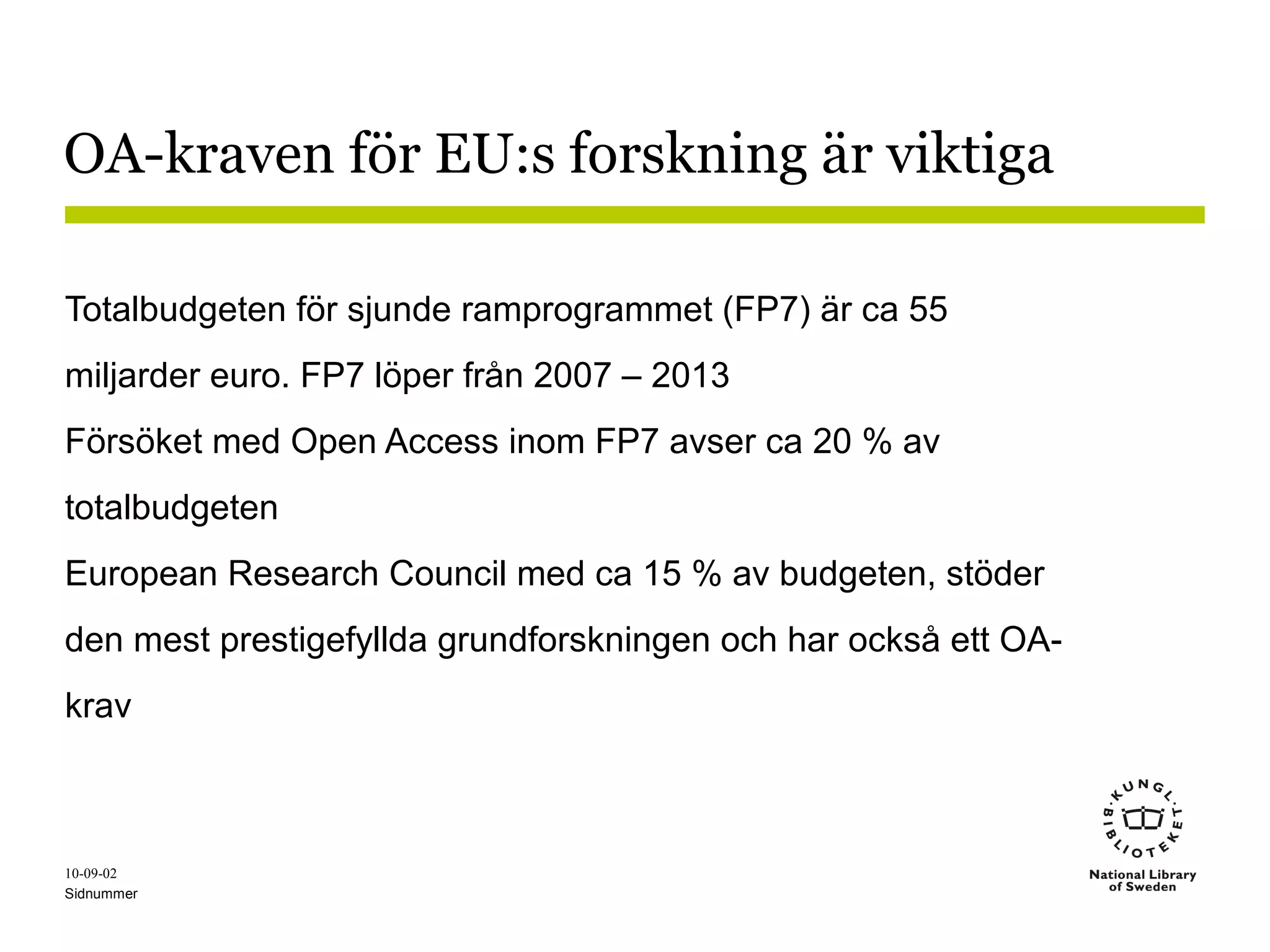 OpenAIRE Moa inledning jh | PPT | Science