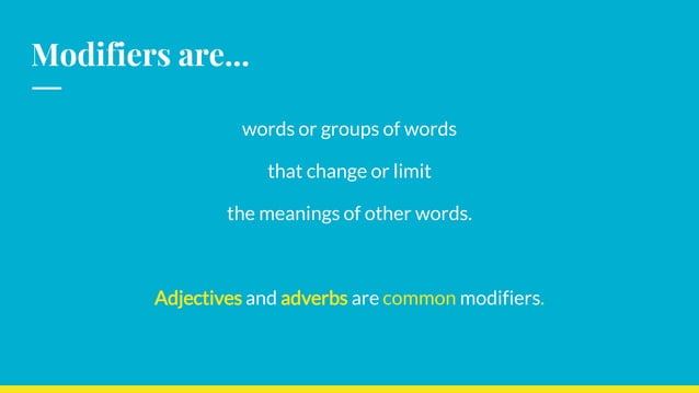 Modifiers | PPT