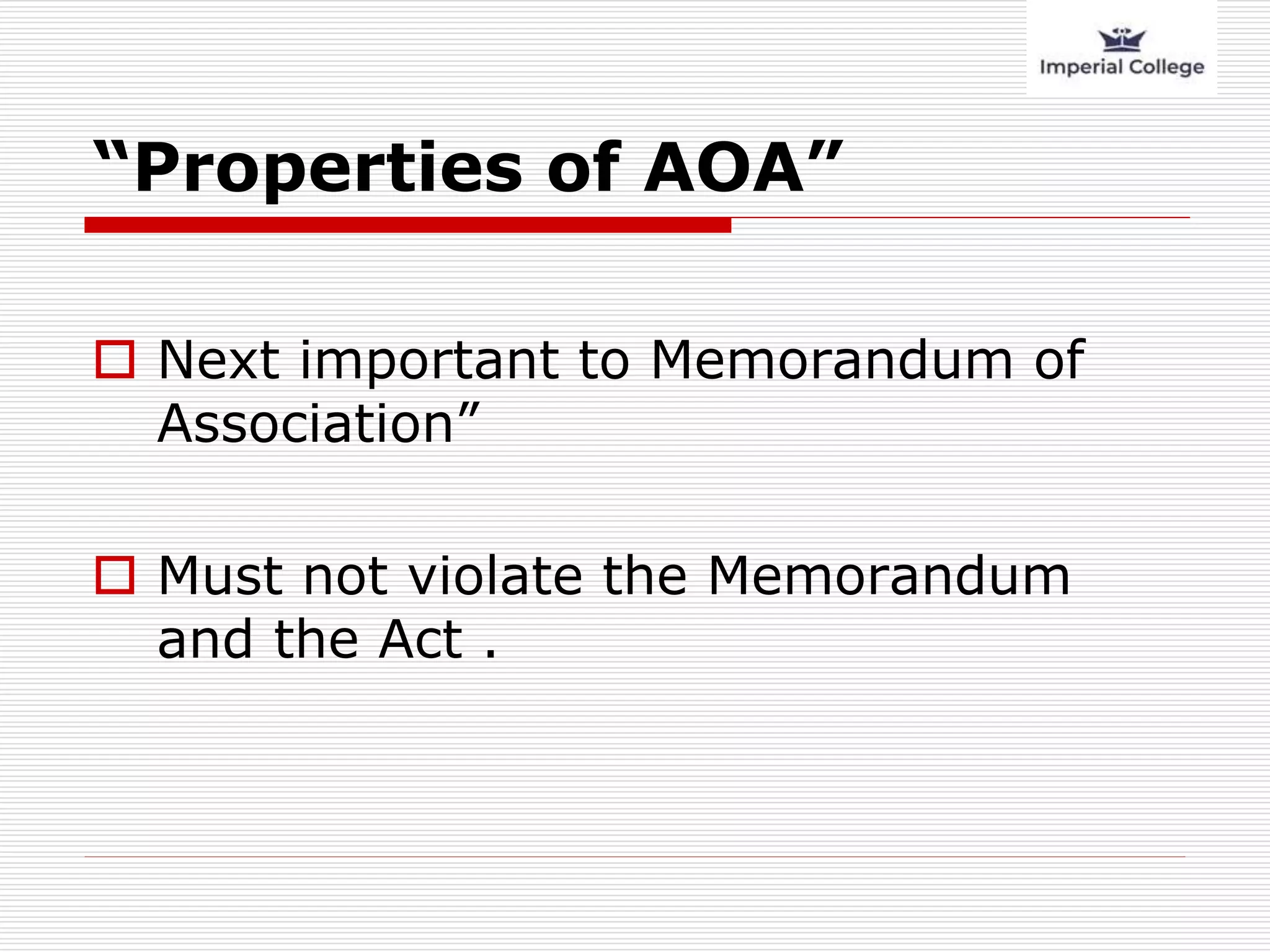 MOA & AOA Indian Companies Act | PPT