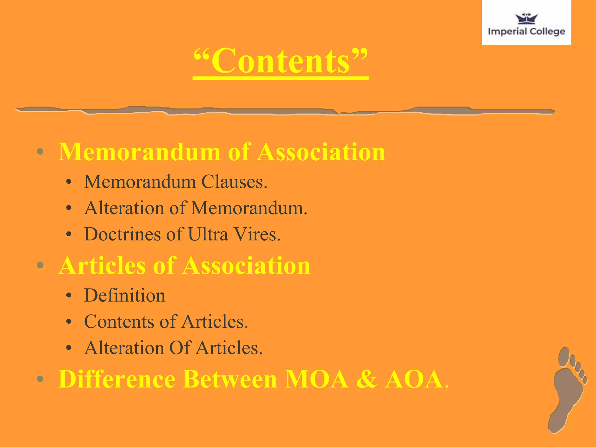 MOA & AOA Indian Companies Act | PPT