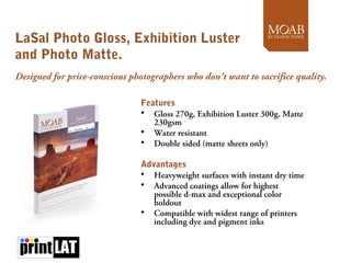 Moab line of medias by PrintLAT | PPT