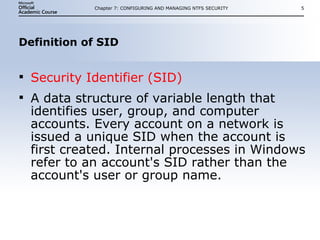 IT103 Microsoft Windows XP/OS Chap07 | PPT