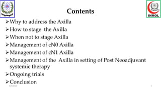 management of axilla in ca breast | PPTX