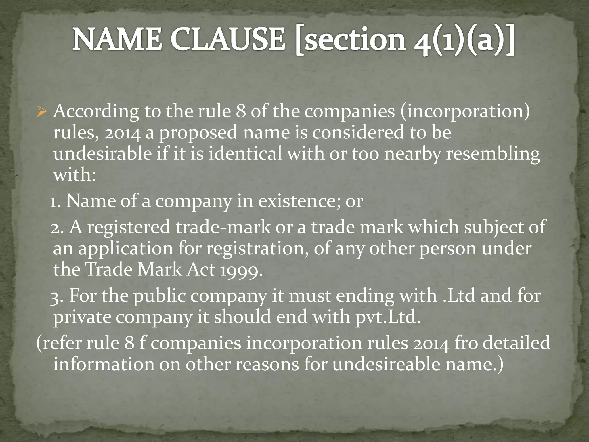 Memorandum of Association and Clauses | PPTX | Law