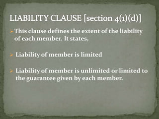 Memorandum of Association and Clauses | PPTX