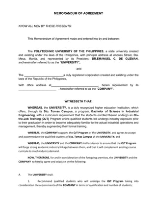 Moa template2013 short | DOCX | Postgraduate Education | College Education