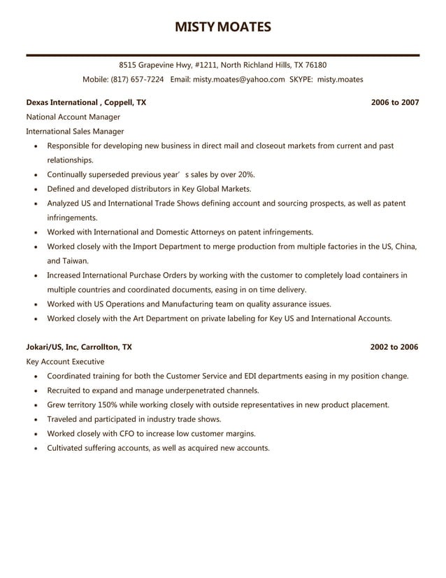 Misty Moates Resume | PDF