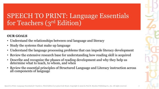Speech to Print: Language Essentials for Teaching Reading | PPTX