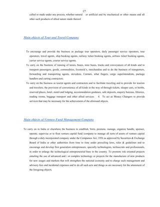 Format Of Main Object Clause of Various Types of Companies as Per ...