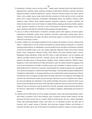 Format Of Main Object Clause of Various Types of Companies as Per ...
