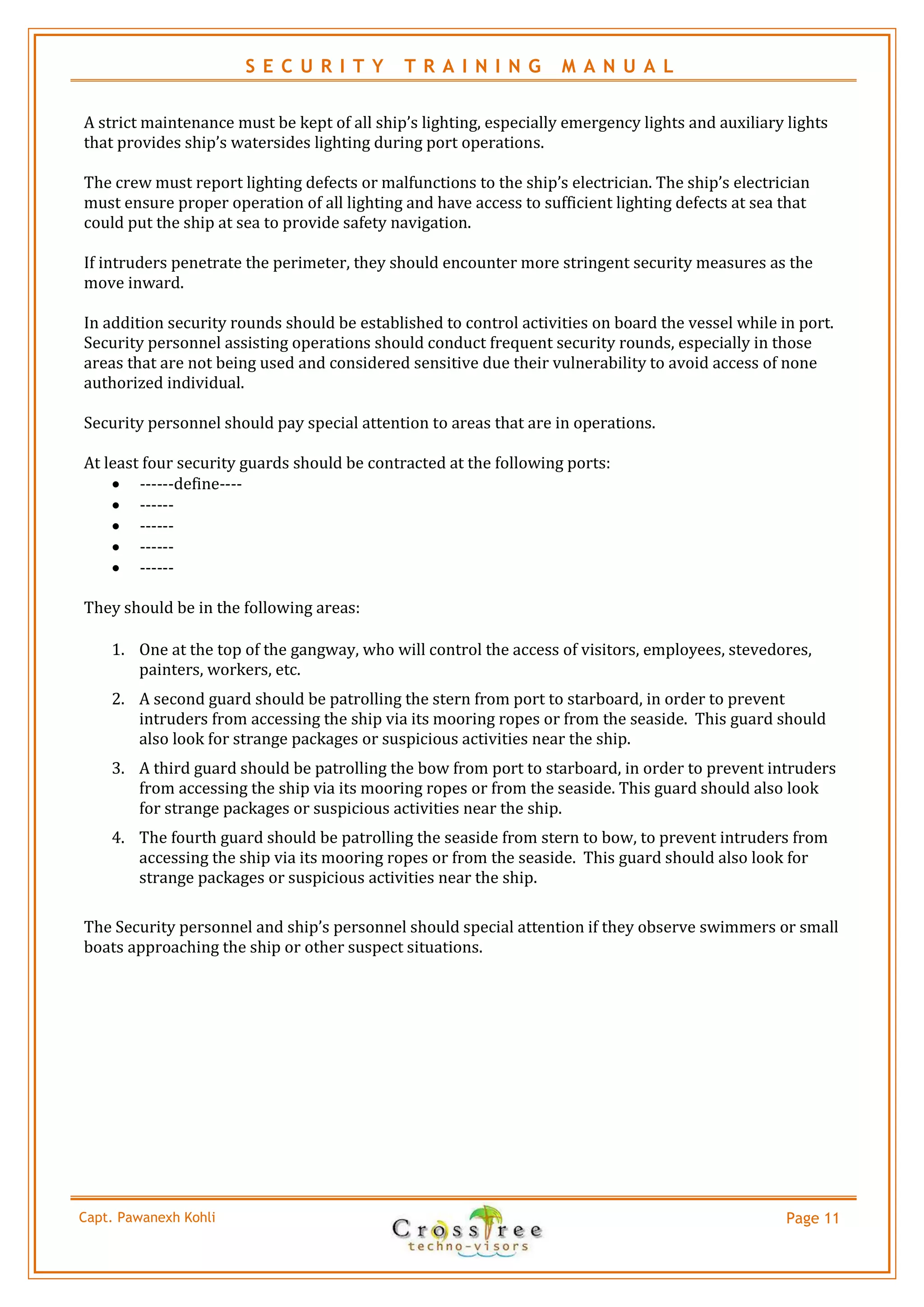 Ship Security Training Manual (Sample) | PDF