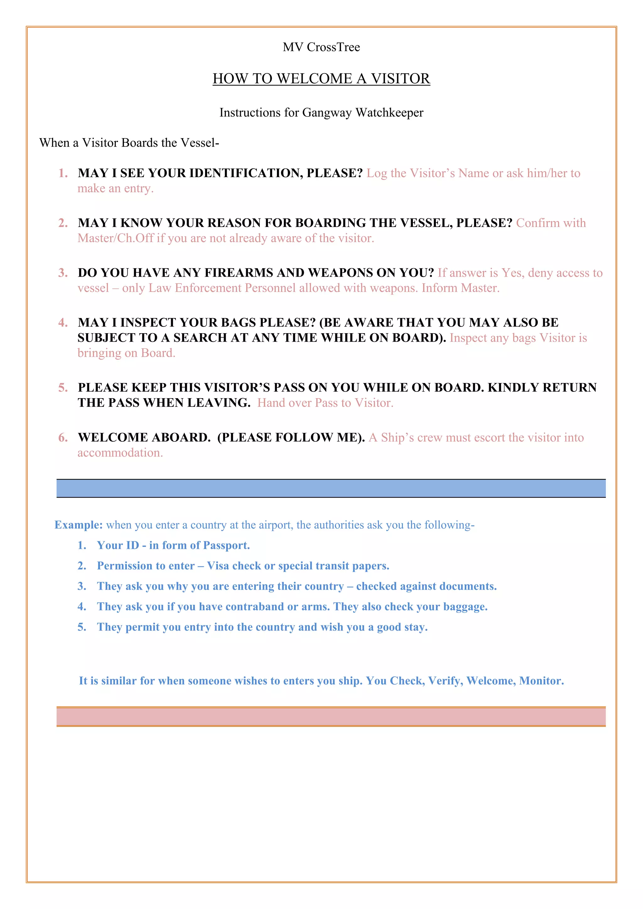 Ship Security Training Manual (Sample) | PDF