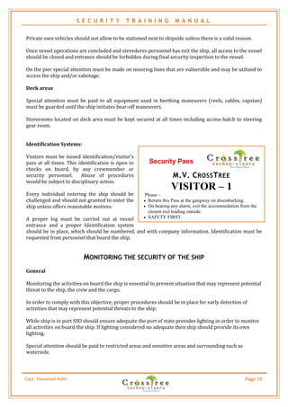 Ship Security Training Manual (Sample) | PDF