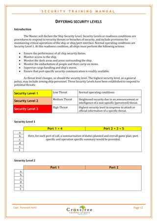 Ship Security Training Manual (Sample) | PDF
