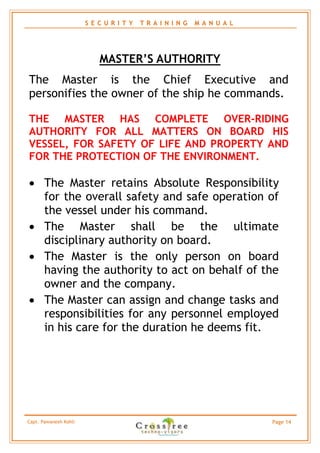 Ship Security Training Manual (Sample) | PDF