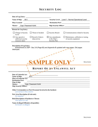 Ship Security Training Manual (Sample) | PDF