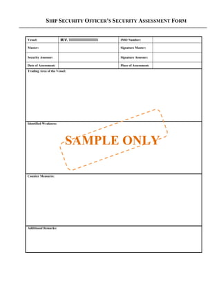 Ship Security Training Manual (Sample) | PDF
