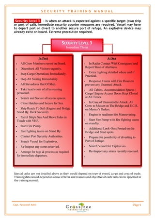 Ship Security Training Manual (Sample) | PDF