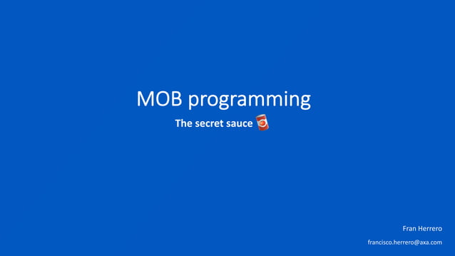 MOB Programming Recipe | PDF