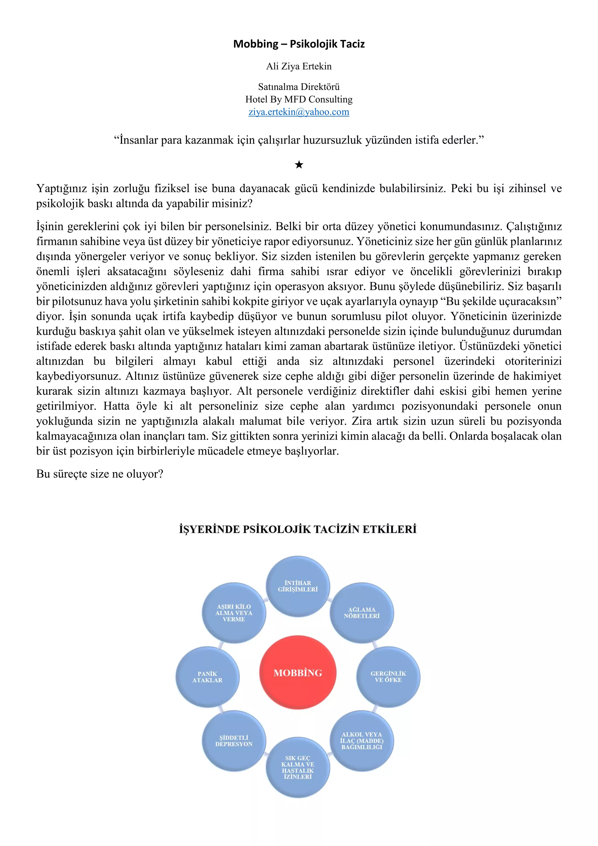 Mobbing Psikolojik Terör | PDF