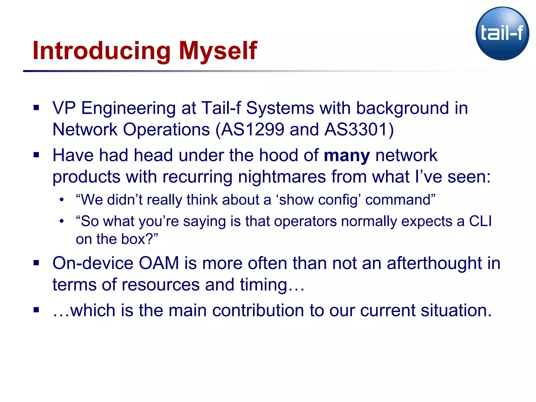 Dynamic Service Configuration and Automated Network Configuration with NETCONF and YANG | PPT