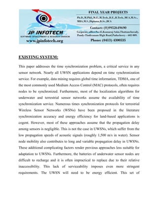 Mobi sync efficient time synchronization for mobile underwater sensor networks | DOCX