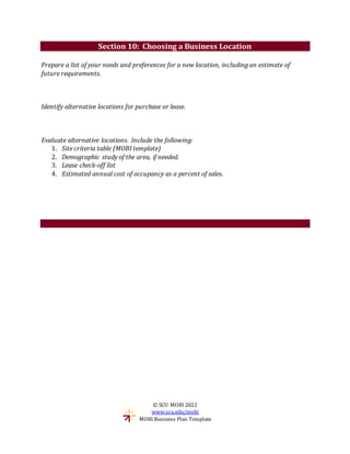 Mobi business plan template | DOCX