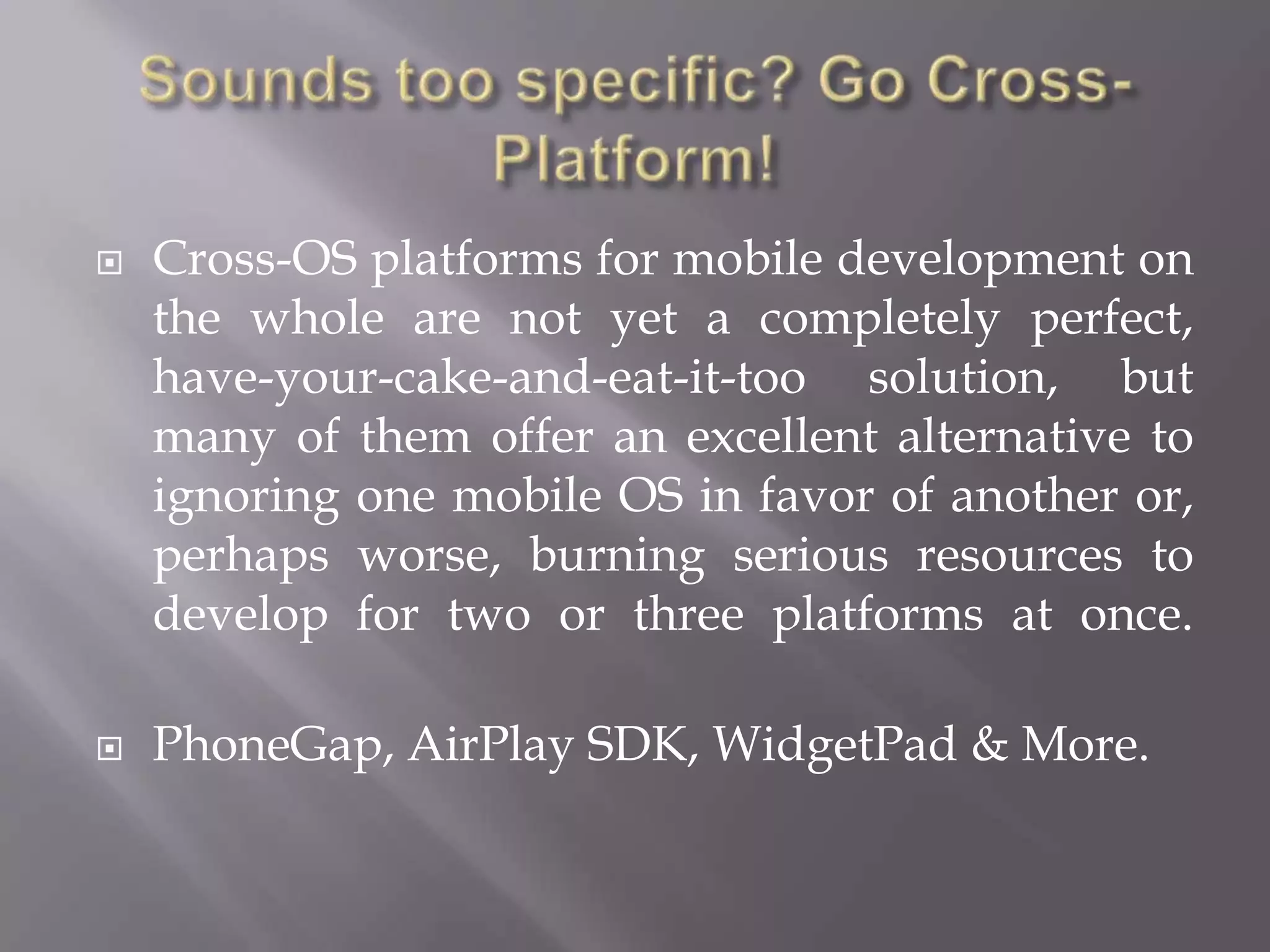 Introduction To Mobile Application Development | PPTX