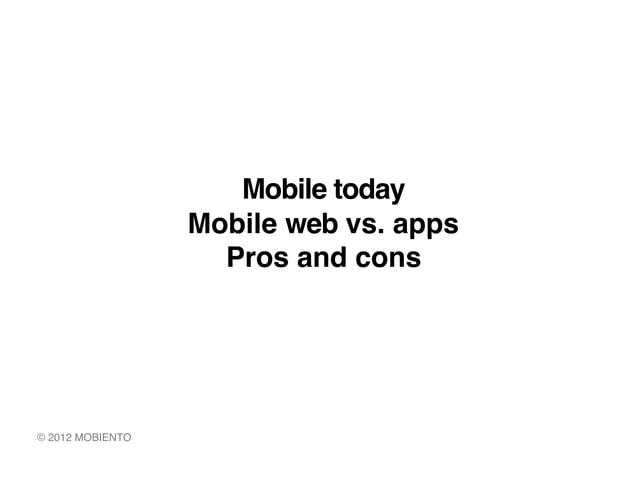Mobile Web vs Apps | PPT