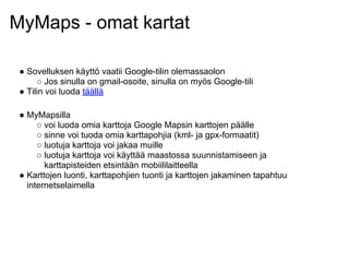 Mobiilikarttapalvelut google maps -karttojen käyttö | PDF