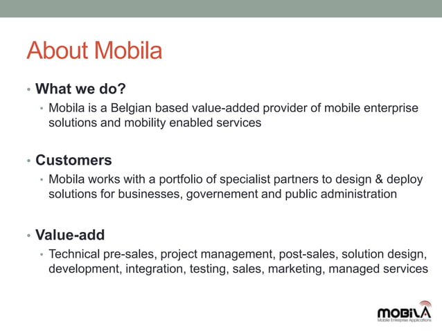 Mobila Company Presentation | PPT