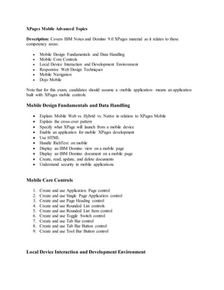 XPages Mobile Advanced Topics | DOCX