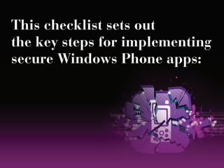 12 Ways to Develop Secure Windows Phone Applications | PPT