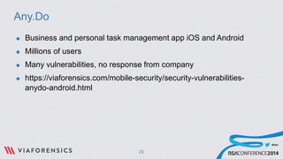 Mobile analysis-kung-fu-santoku-style-viaforensics-rsa-conference-2014 | PPT