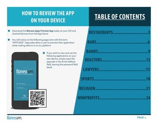 Bizness Apps Mobile App Showcase | PDF