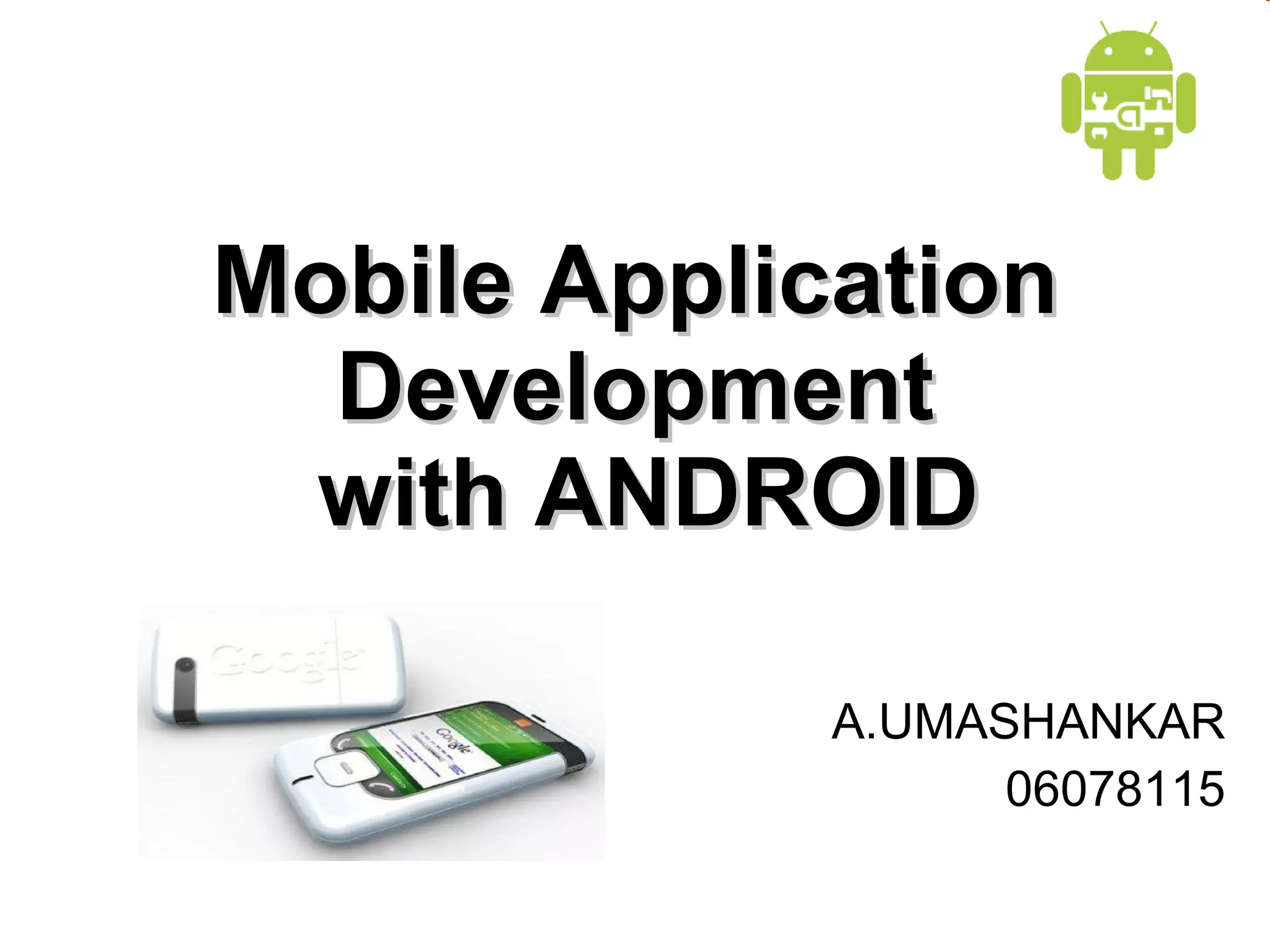 Mobile Application Development With Android Ppt Operating Systems Computer Software And