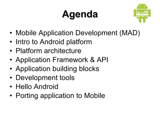 Mobile Application Development With Android | PPT